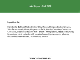 Laks Biryani - ONE SIZE | PDF