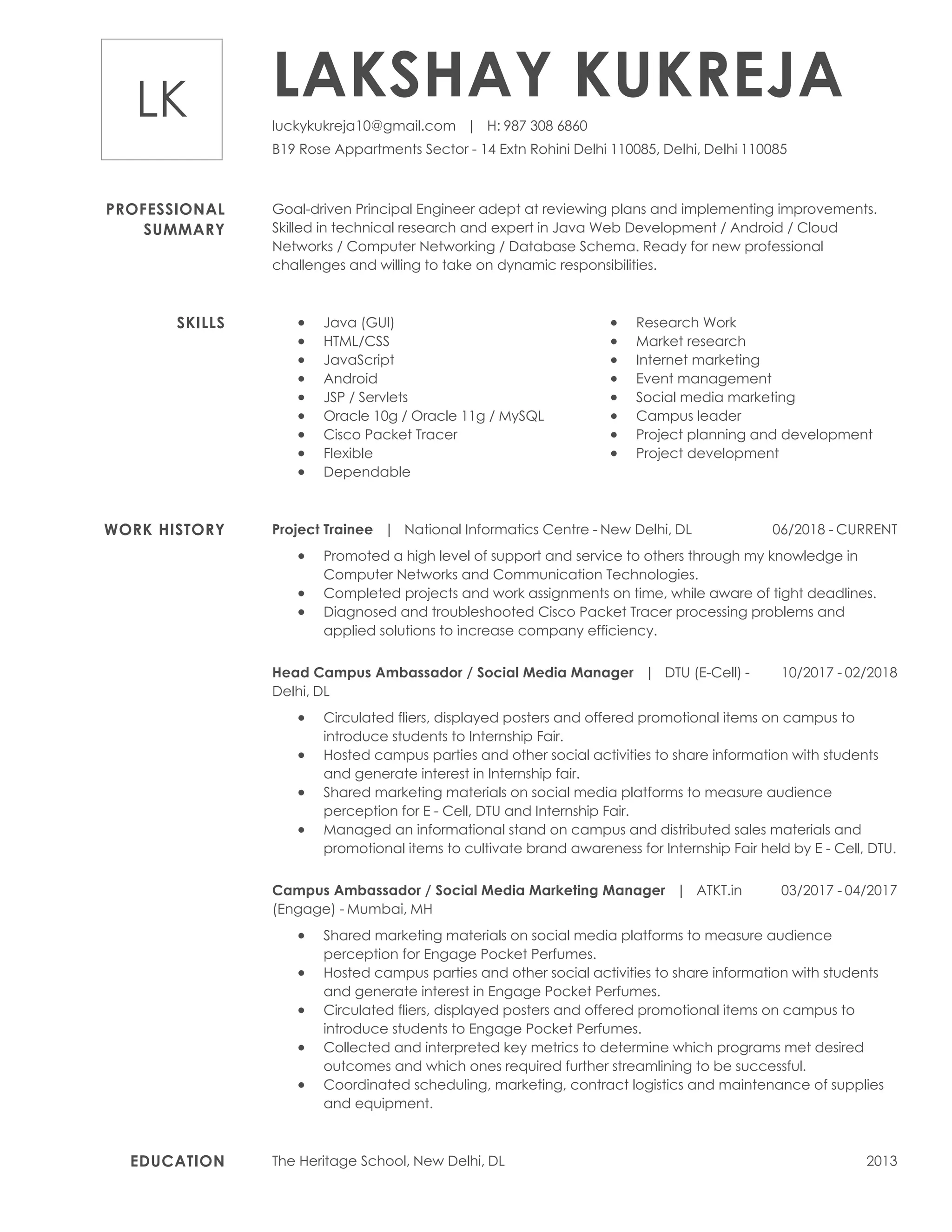 CV de Lakshay Kukreja | PDF | Web Development | Internet