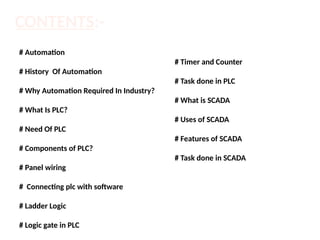 lakshit industrial training.pptx of plc and scada | PPT