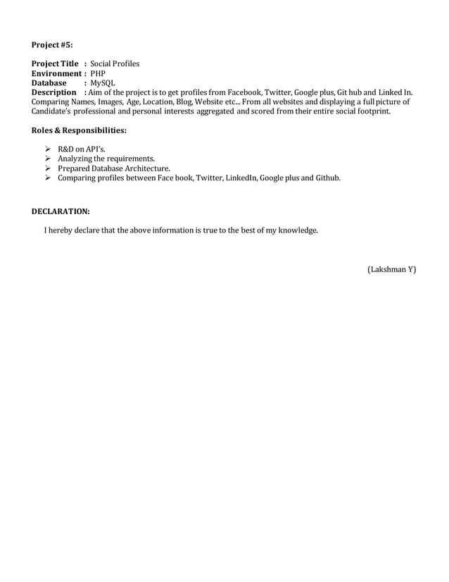 Lakshmana rao Y Resume | PDF