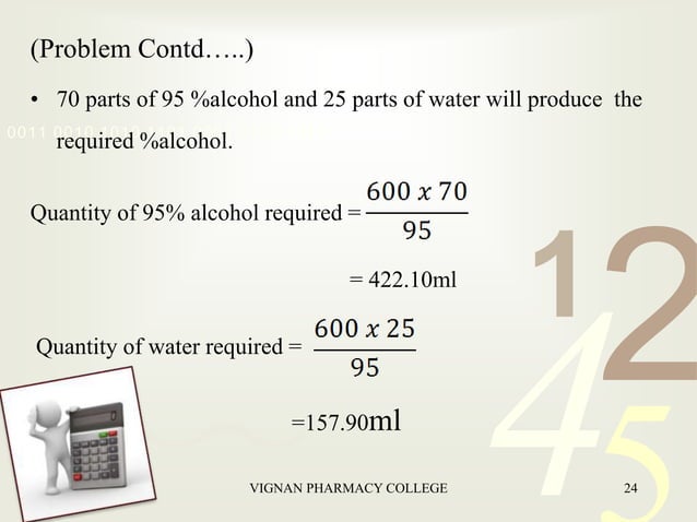 Pharmaceutical calculations | PPTX | Alcoholic Beverages | Food & Drink