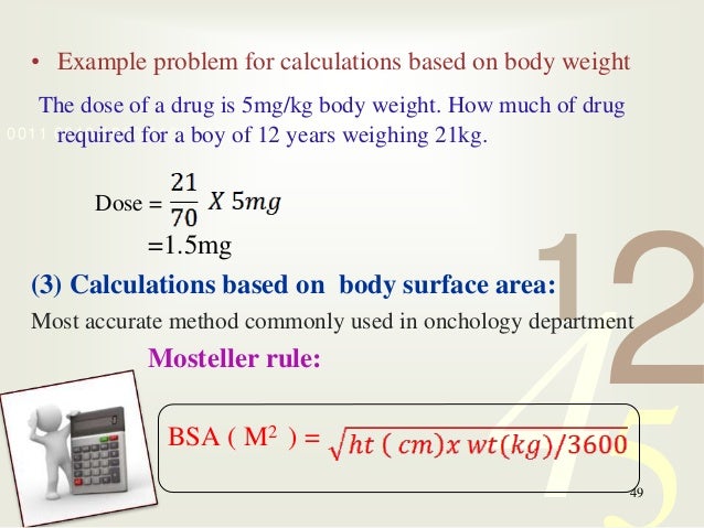 Drug Weight Based Calculations