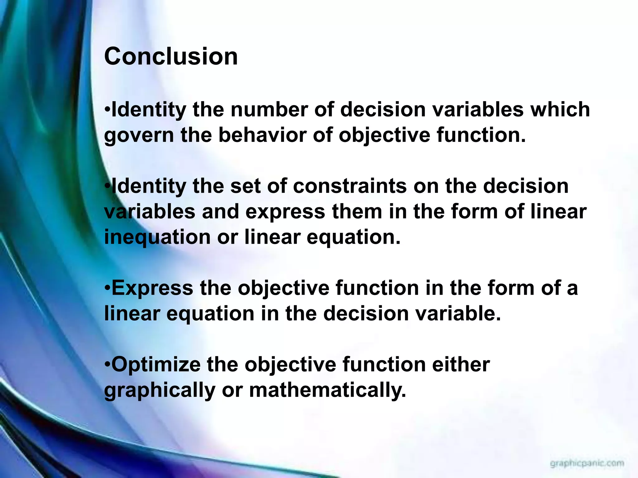 Mathematical formulation of lpp- properties and example | PPTX