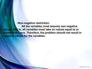 Mathematical formulation of lpp- properties and example | PPTX