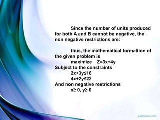 Mathematical formulation of lpp- properties and example | PPTX