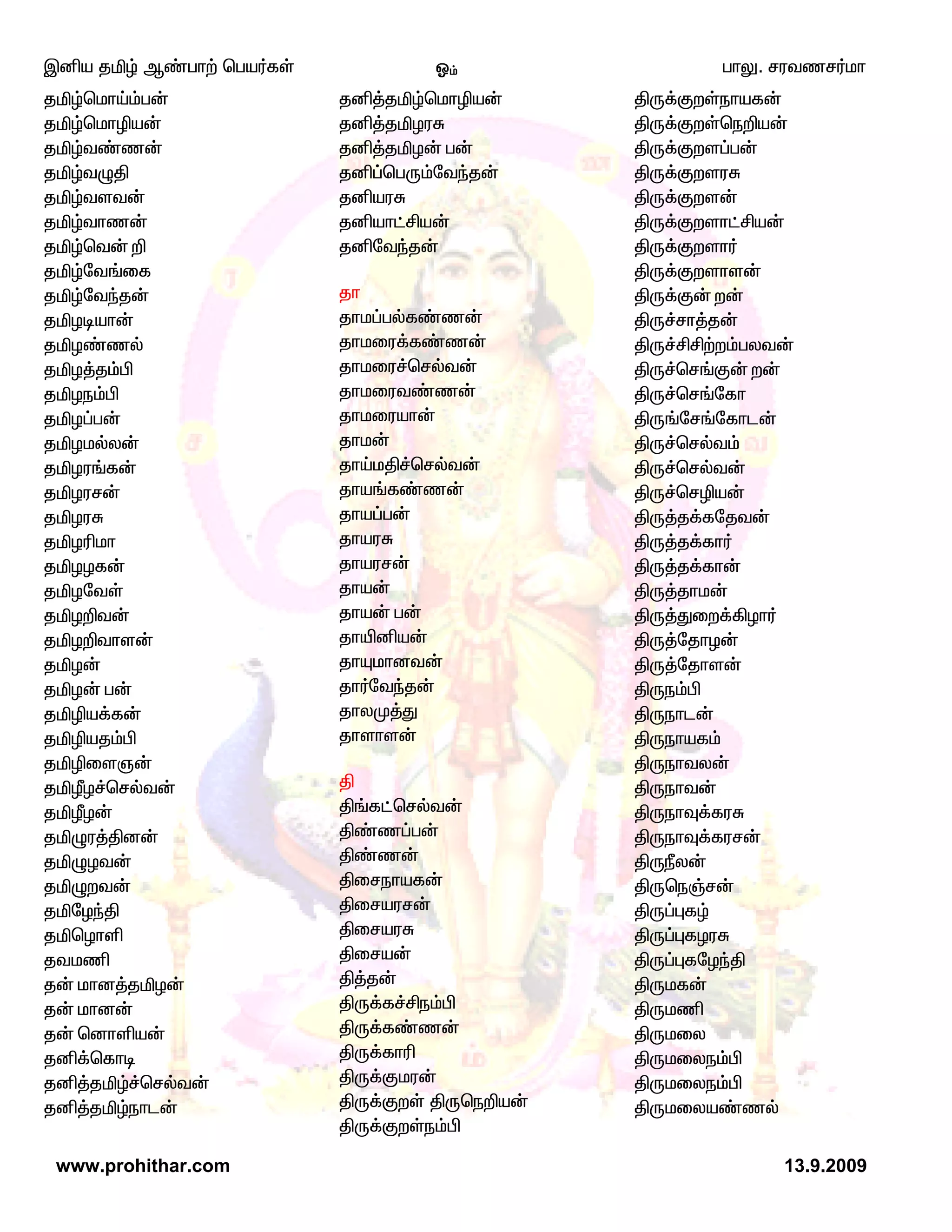 tamil male baby names | PDF