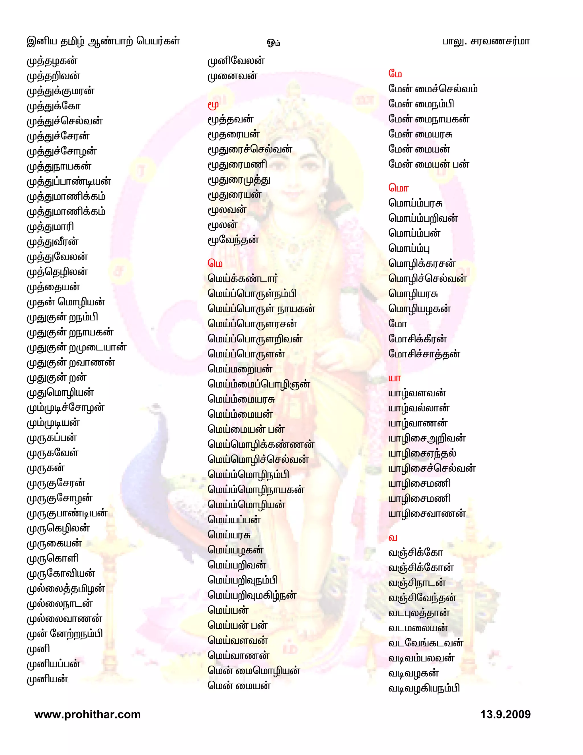 tamil male baby names | PDF