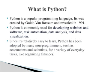 lakshya's ppt python for final final.pptx | Free Download