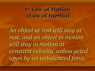 LAW OF MOTION | PPT