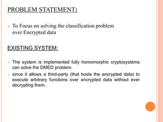 KNN Classification Over Semantically secure Encrypt Data | PPT