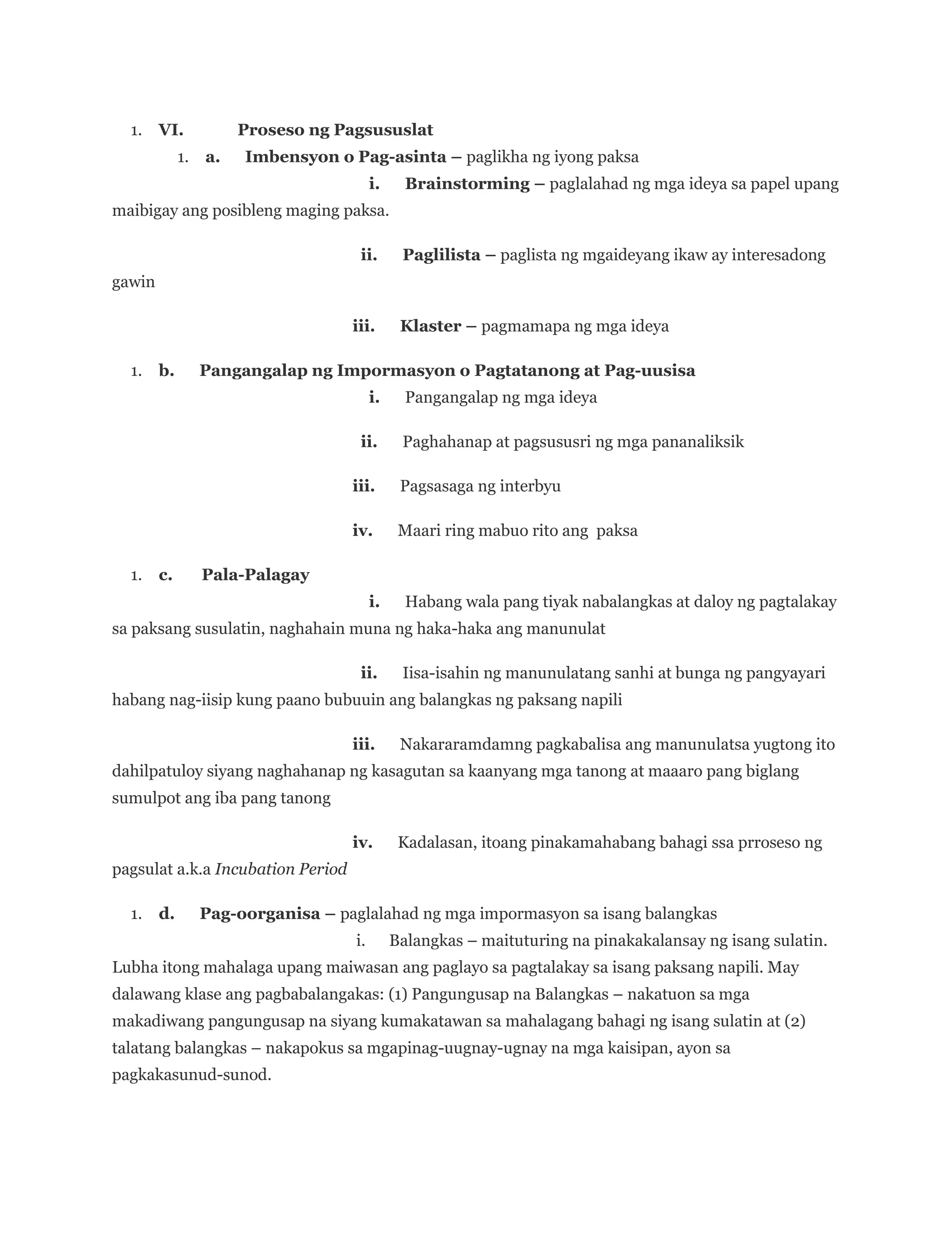 Proseso ng pagsulat | DOCX