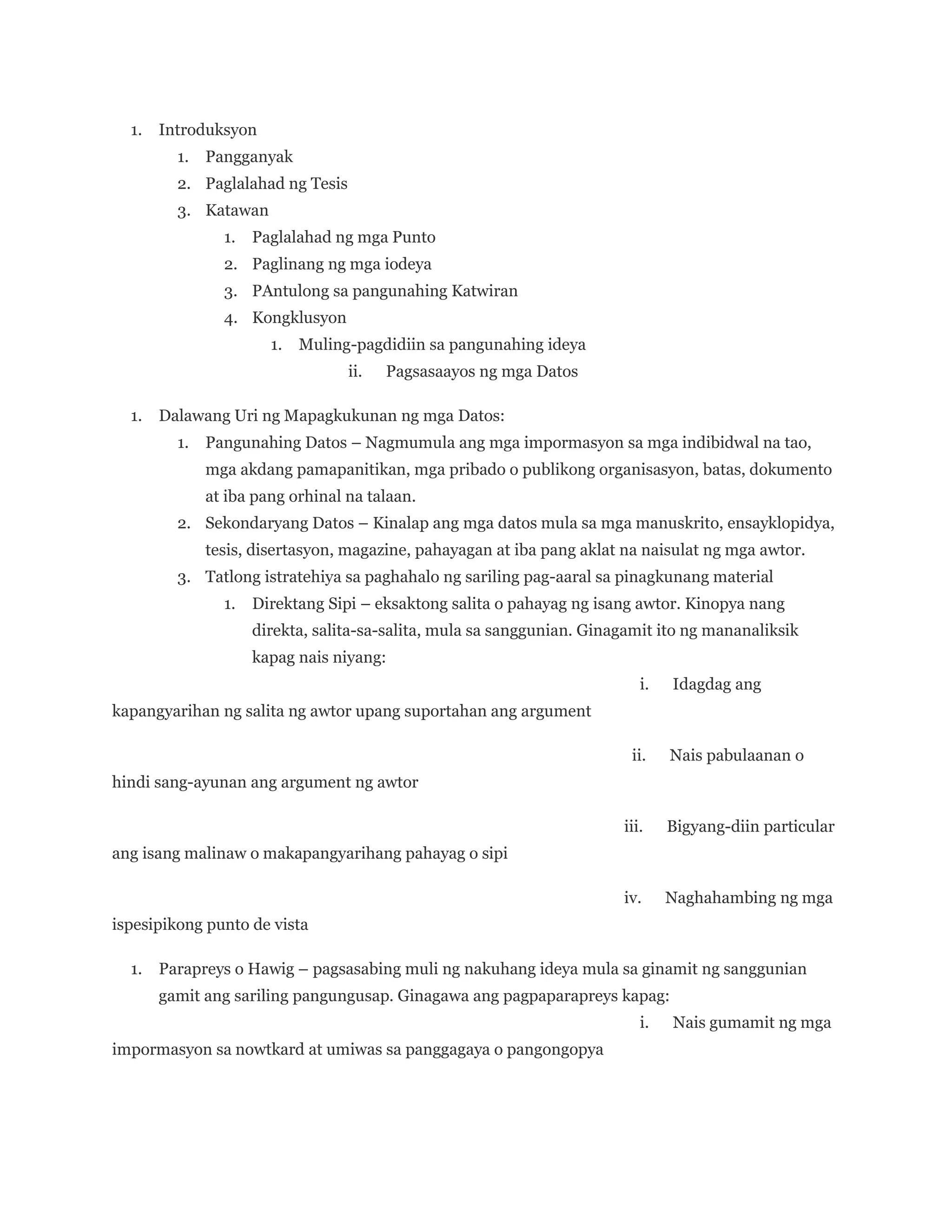 Proseso ng pagsulat | DOCX