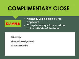 job application letter | PPTX