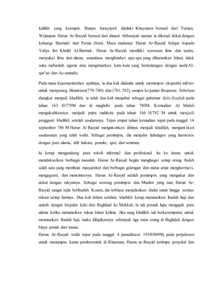Kepemimpinan Harun Ar-Rasyid | DOCX