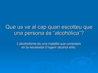 L’alcoholisme | PPT