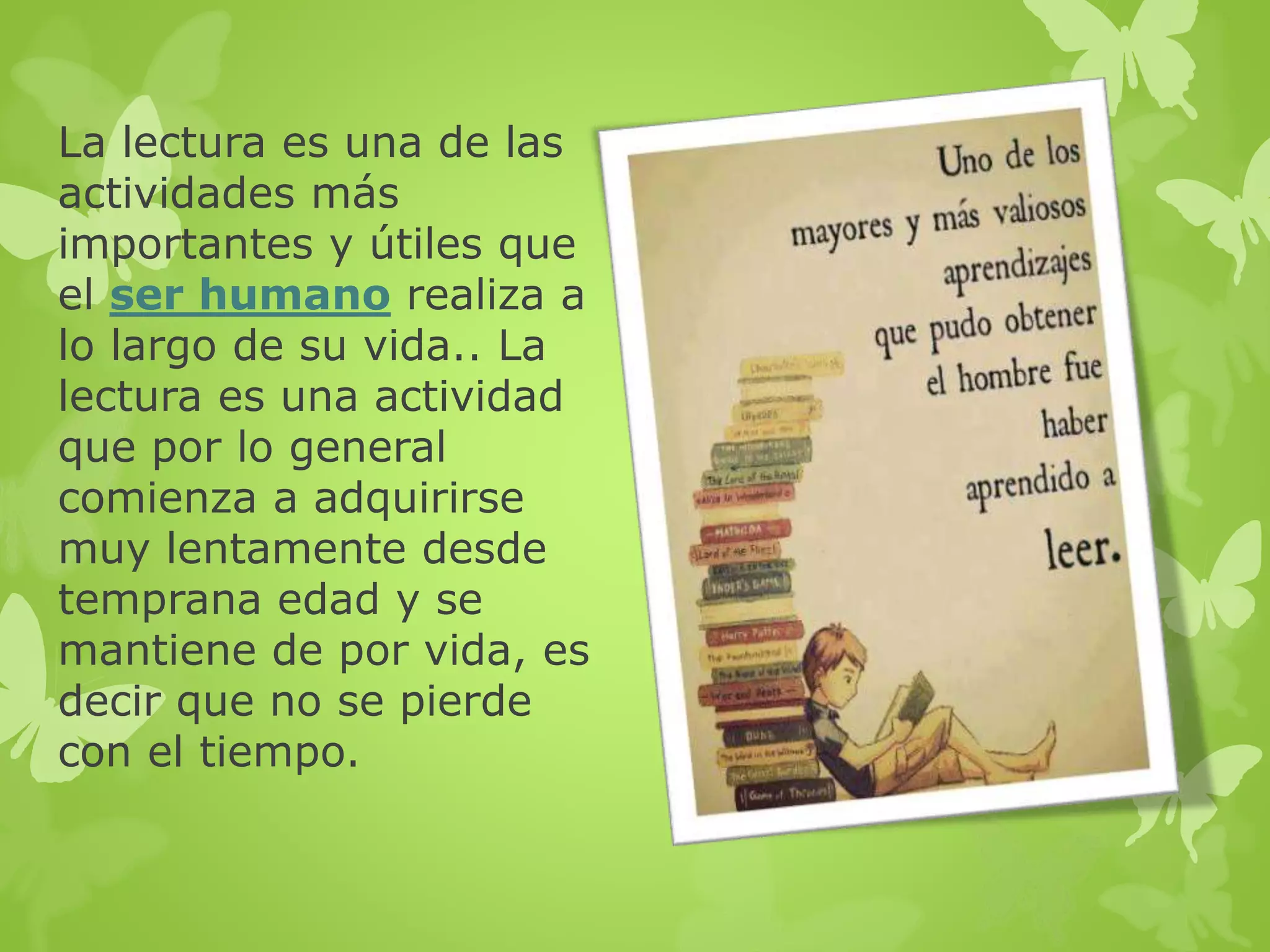 La lectura, un camino al conocimiento | PPTX