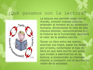 La lectura, un camino al conocimiento | PPTX