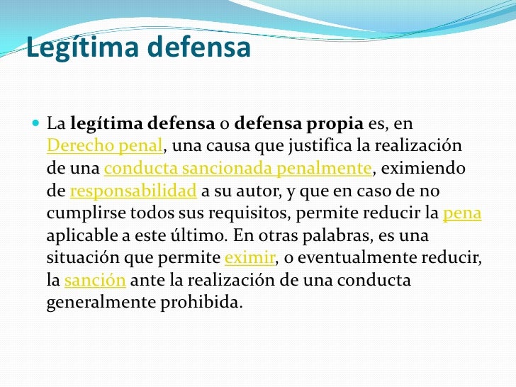 La Legitima Defensa