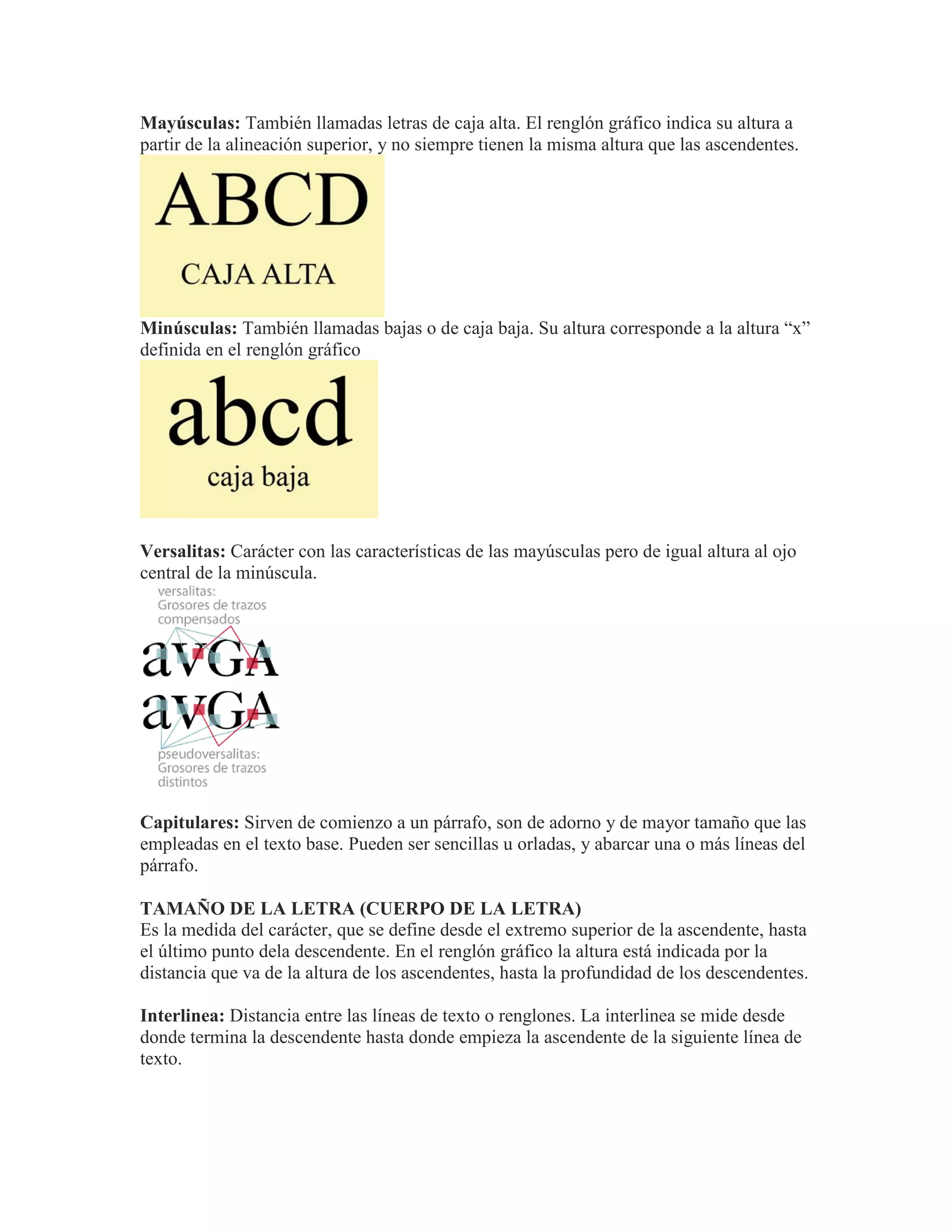 La letra, estructura individual y partes que la conforman | PDF