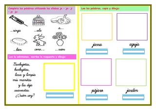 LA LETRA J especial de aprendizaje niños | PDF