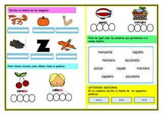La letra z fichas de aprendizaje para primer grado | PDF