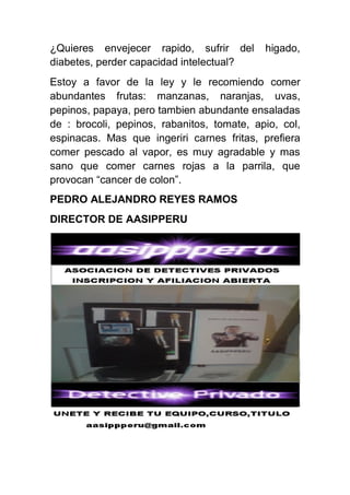 La ley contra la Comida Chatarra en Peru por Pedro Alejandro Reyes ...