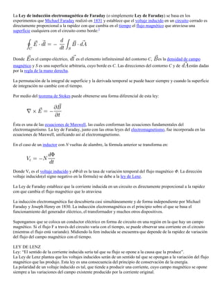 La ley de inducción electromagnética de faraday | DOCX