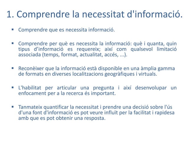 L’alfabetització informacional | PPT