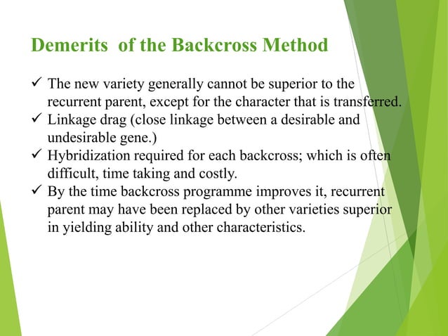 backcross method by LALJI N. GEDIYA | PPTX | Genetics | Science