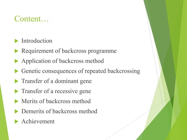 backcross method by LALJI N. GEDIYA | PPTX | Genetics | Science