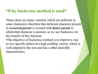 backcross method by LALJI N. GEDIYA | PPTX