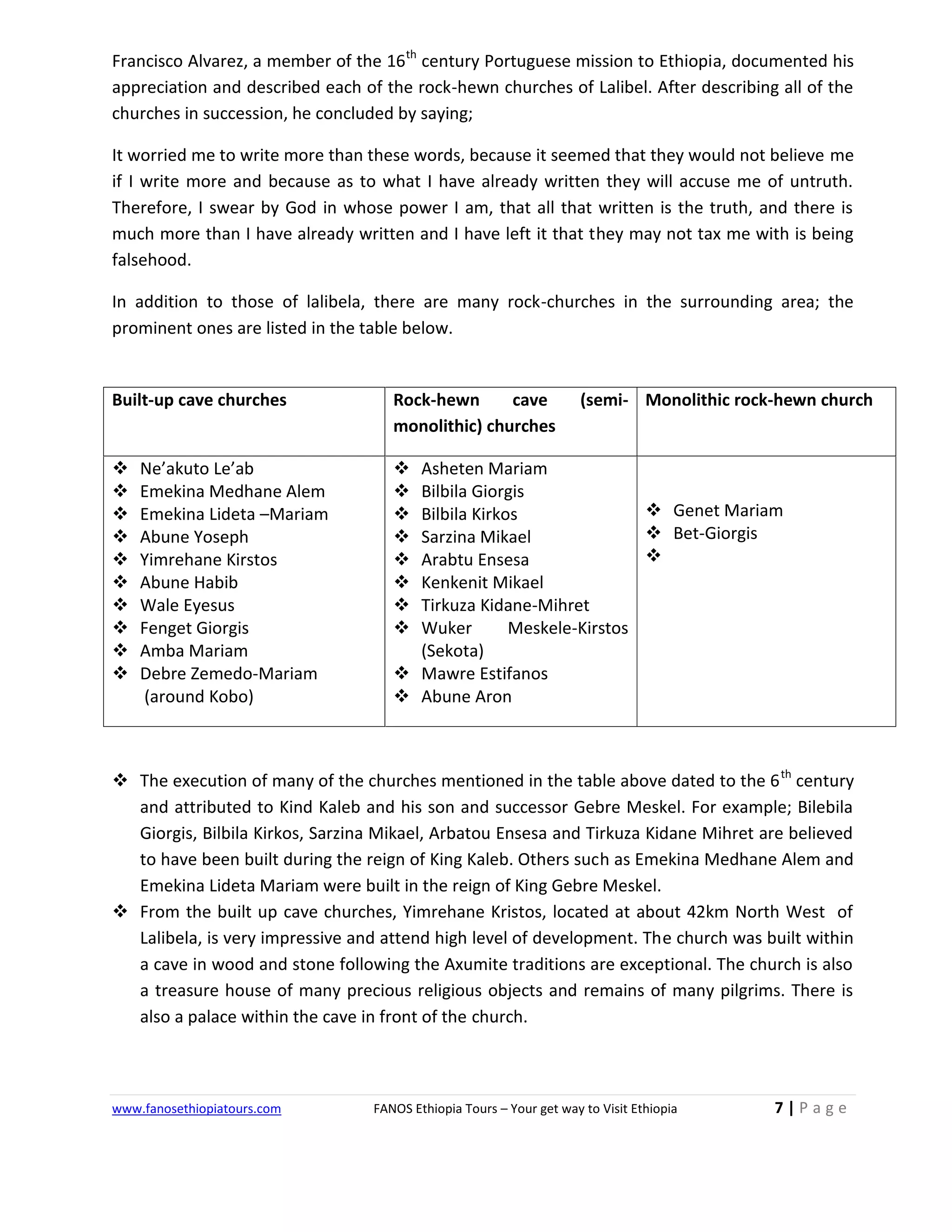 Lalibela: - the rock churches in and around lalibela | PDF