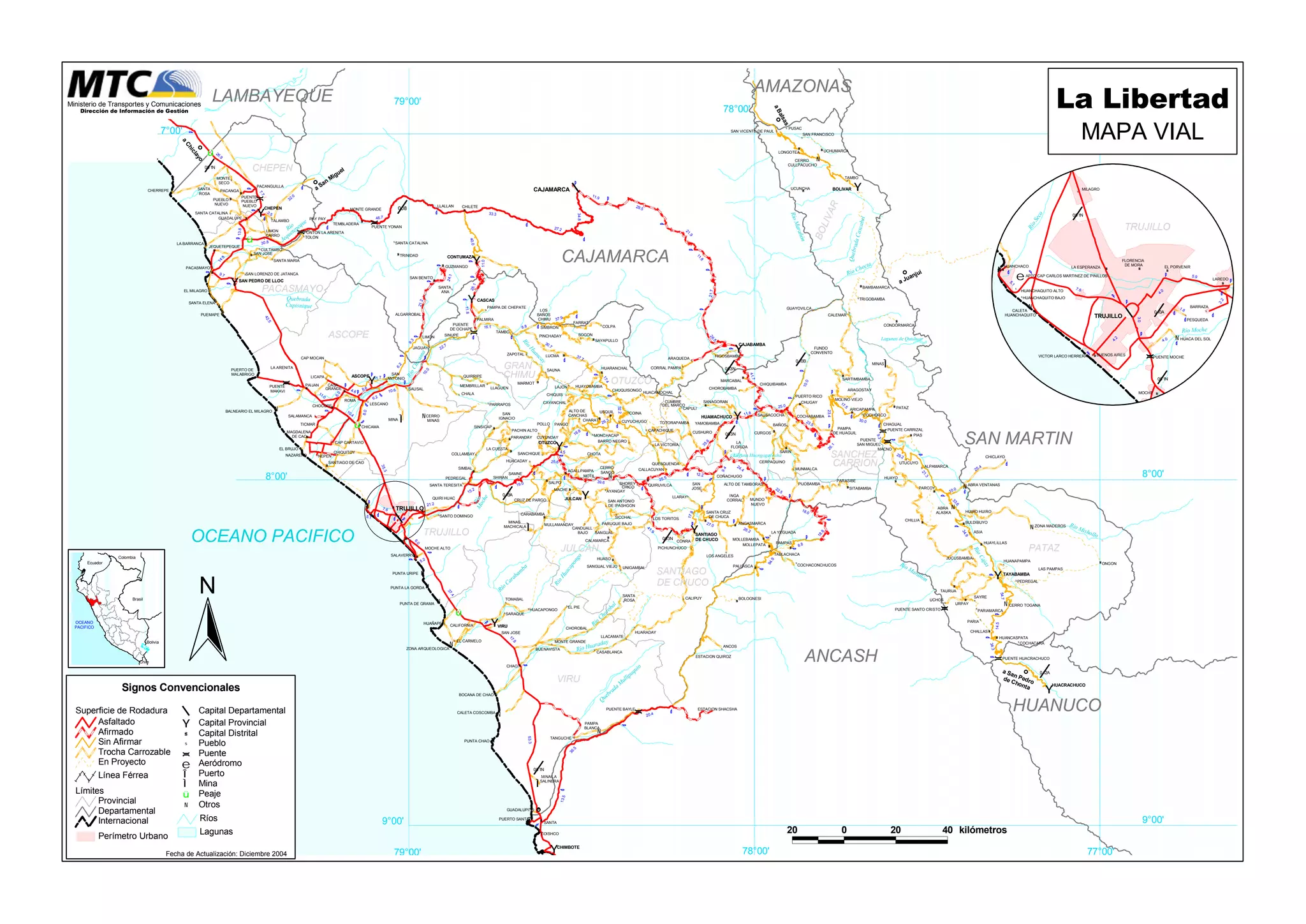 Mapa vial del departamento de La Libertad | PDF