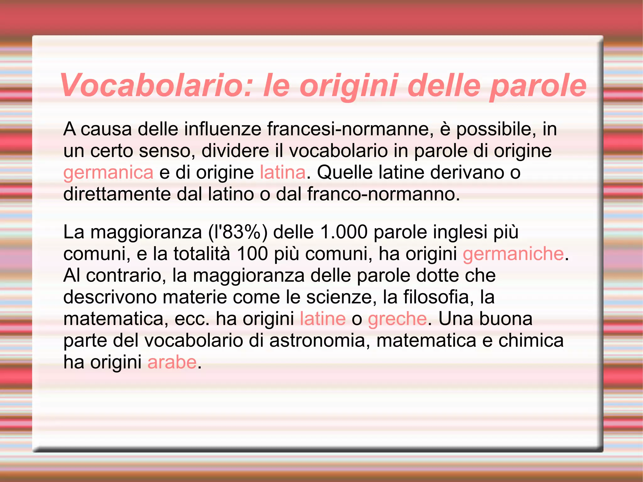 La lingua inglese | PPT