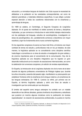 La Lingüística aplicada a la enseñanza de las lenguas | PDF