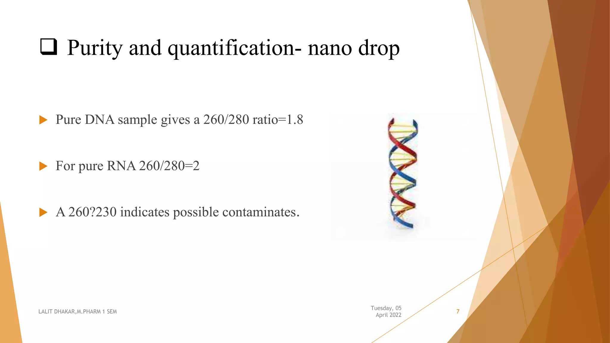 Estimation of DNA and RNA | PPTX
