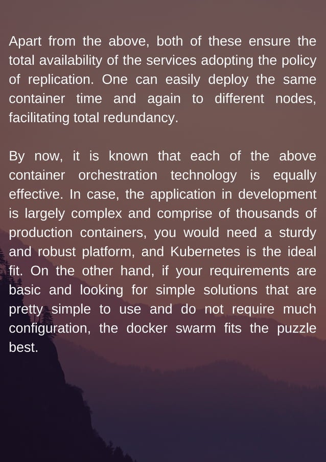 Kubernetes Vs Docker Swarm Comparing The Best Container Orchestration Tool In 2020 Pdf 