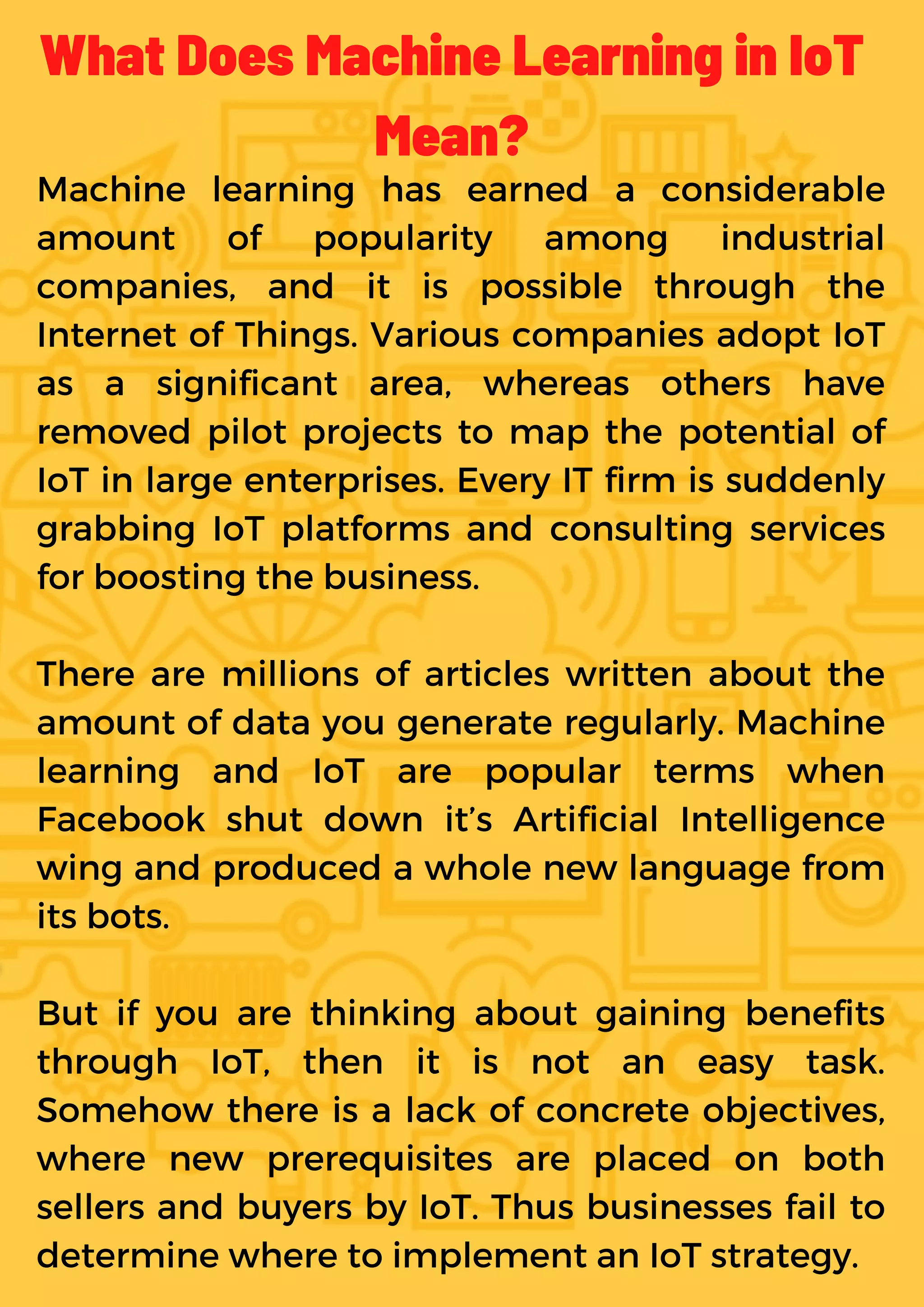 IoT + Machine Learning: Exploring Future Possibilities | PDF