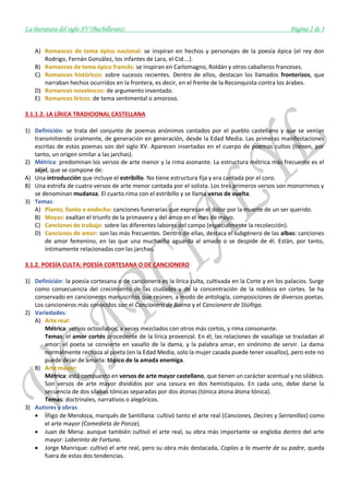 La literatura del siglo XV-Bachillerato | PDF