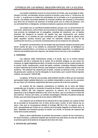 La liturgia de las horas, oración oficial | PDF