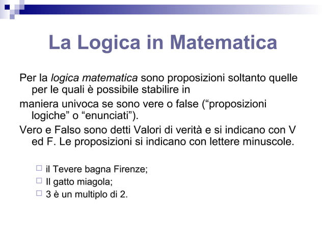 La logica nella matematica 4 slide | PPT