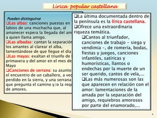 La lírica medieval | PPTX