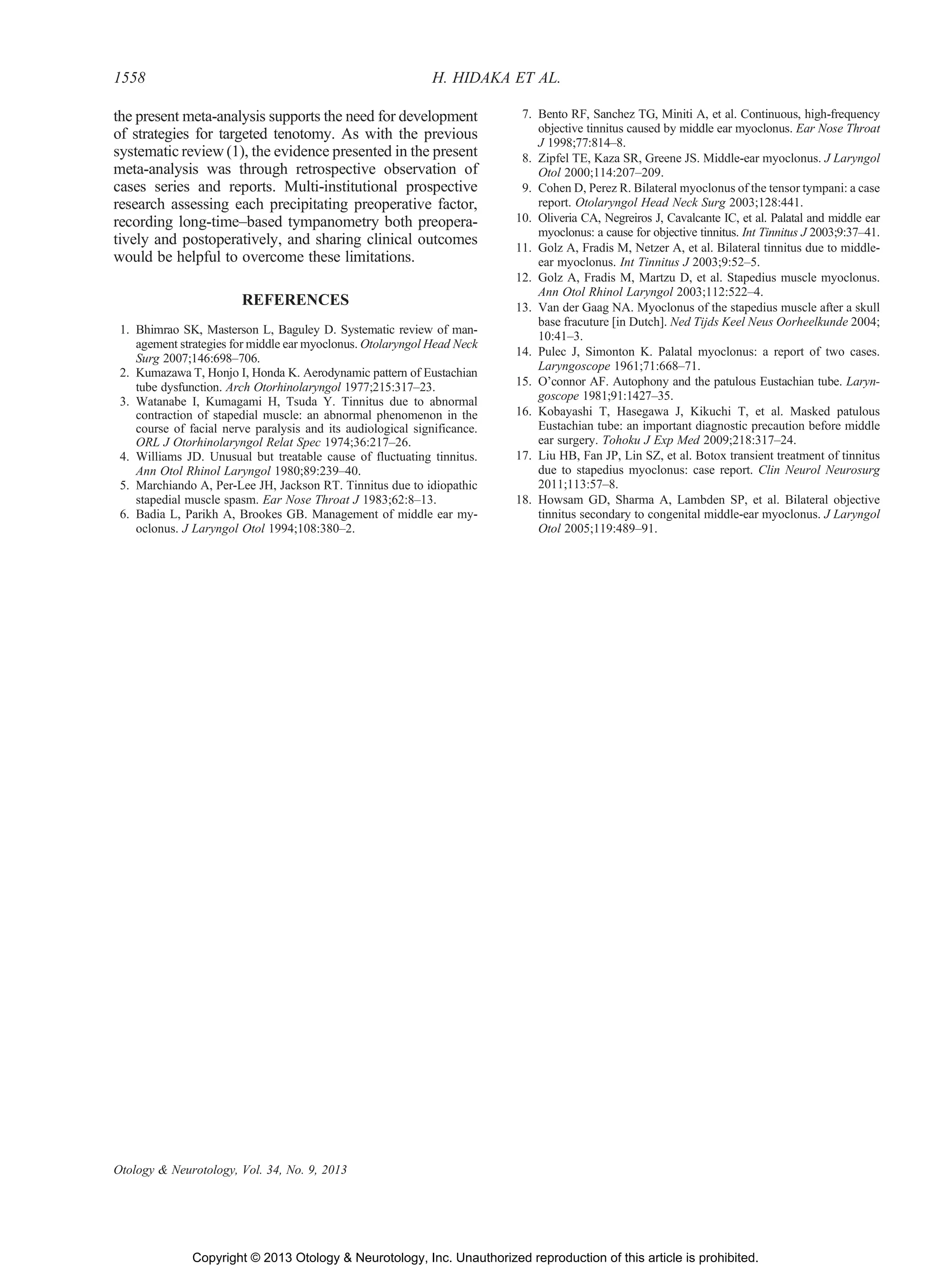 Middle ear myoclonus | PDF