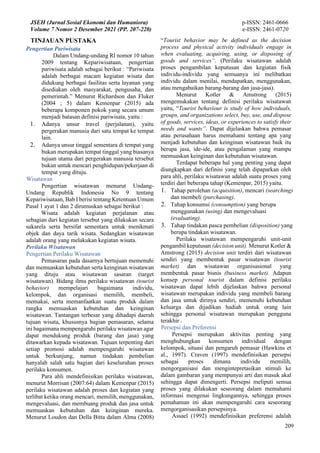 POTENSI PENGEMBANGAN WISATA DI KOTA MATARAM BERDASARKAN PERSEPSI DAN PREFERENSI WISATAWAN | PDF