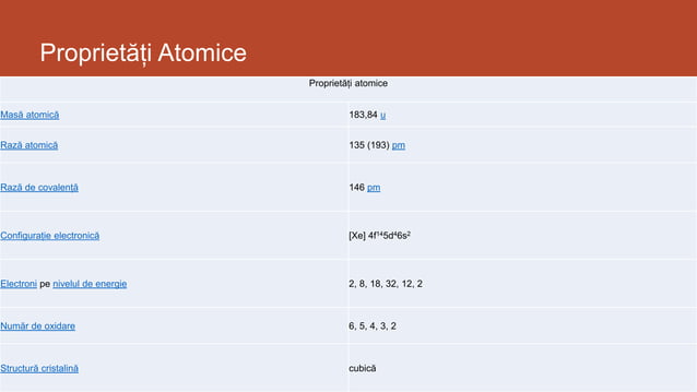 Proiect disciplina chimie Wolfram - Element Chimic | PPT