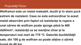 Proiect disciplina chimie Wolfram - Element Chimic | PPTX