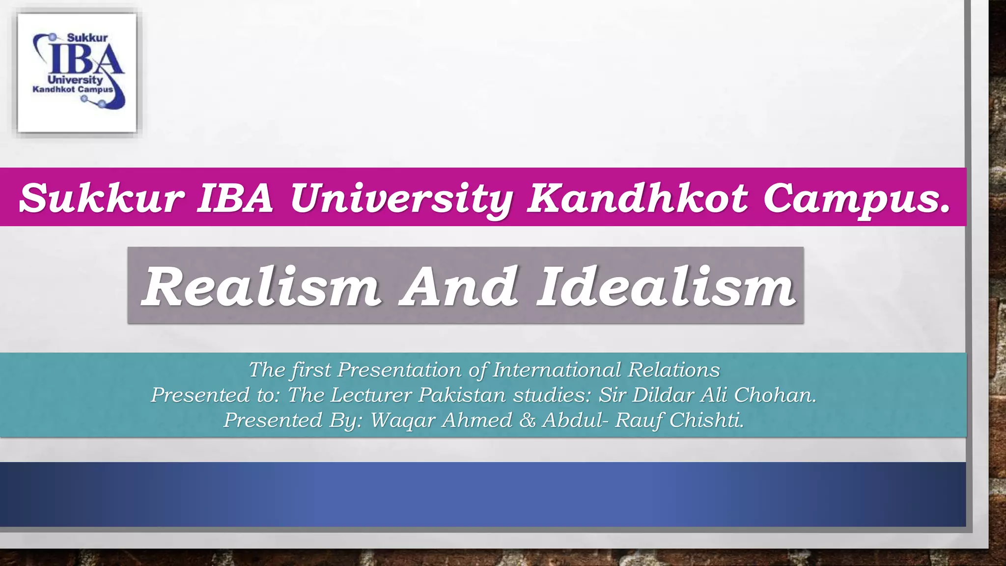 realism and idealism | PPTX