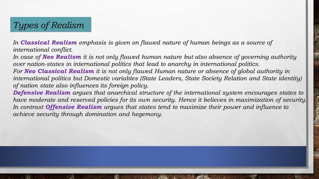 realism and idealism | PPTX | Political Issues & policy | Politics