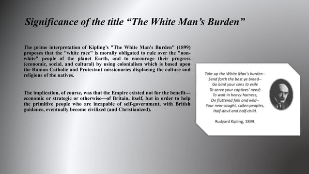 The Whiteman's Burden-Poster Analysis | PPTX