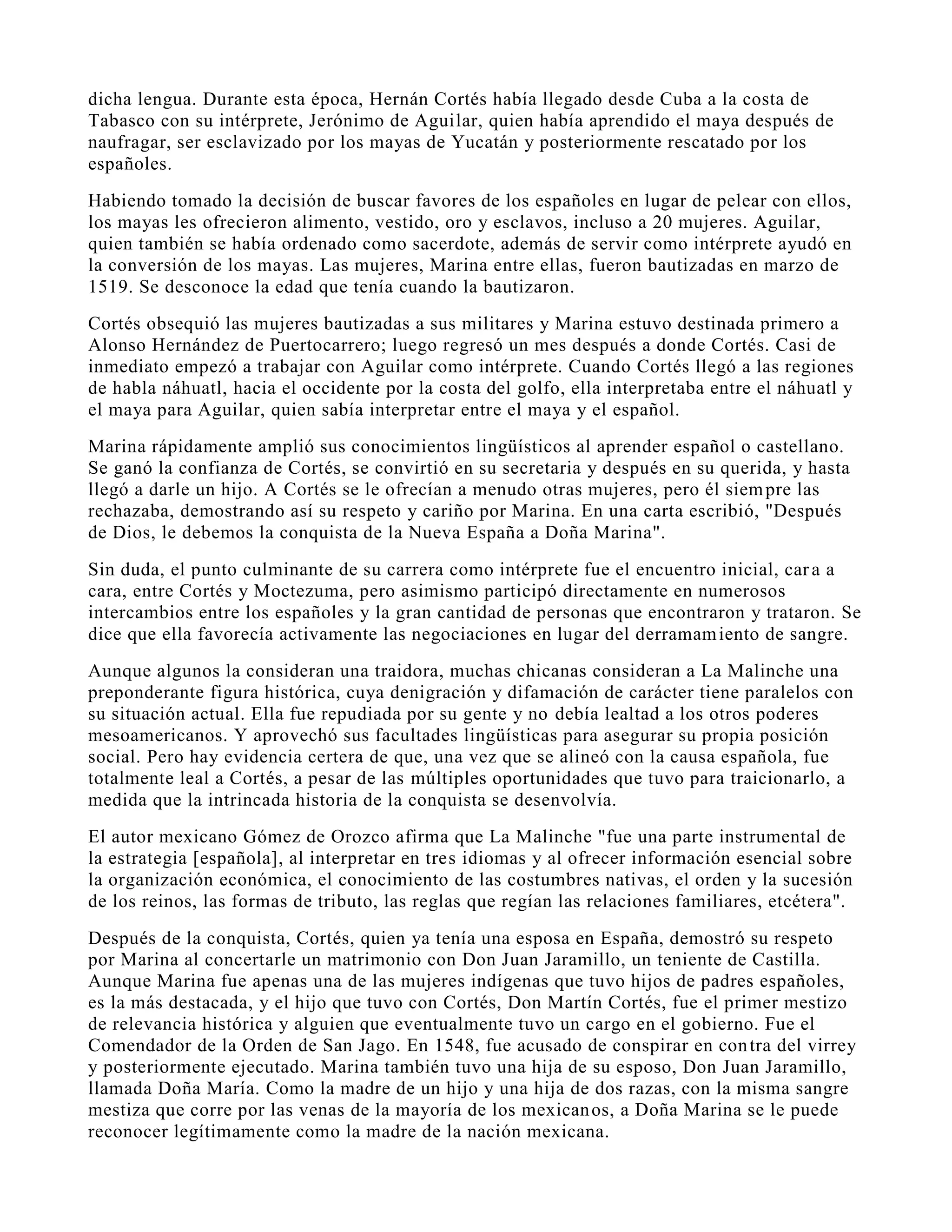 La malinche | DOCX